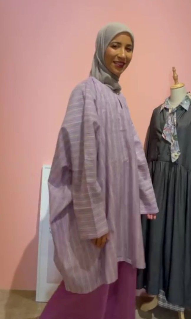 White and Purple Munah top, Women's Fashion, Tops, Blouses on Carousell