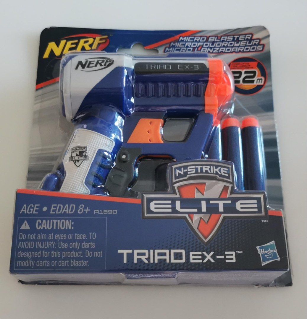Nerf N-Strike Elite Triad EX-3 Blaster, 興趣及遊戲, 玩具 & 遊戲類 - Carousell
