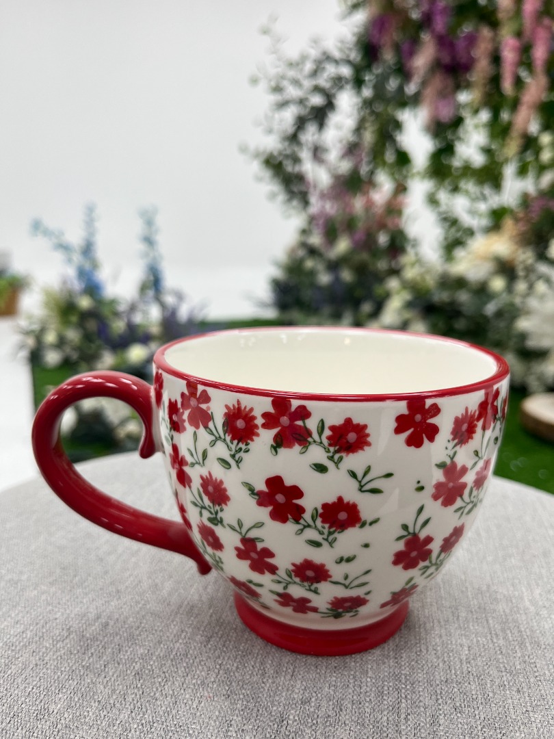 NEW Red Flower Cup, Furniture & Home Living, Kitchenware & Tableware ...