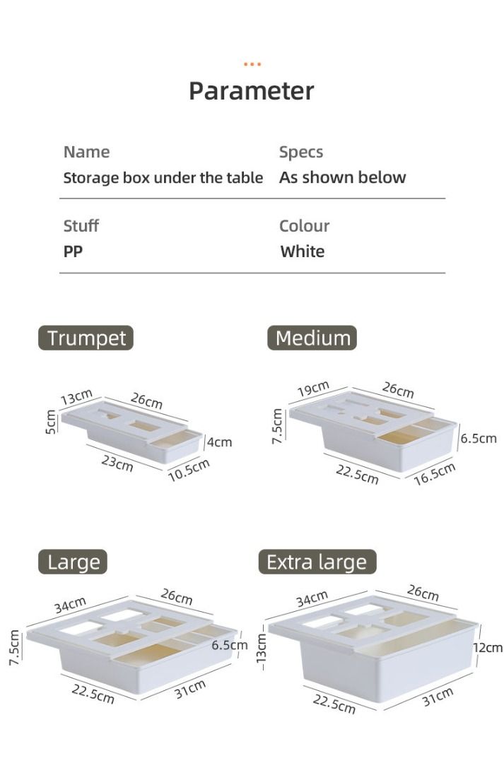 ODOROKU Self-Adhesive Under Desk Drawer Organizer Under Desk Storage ...