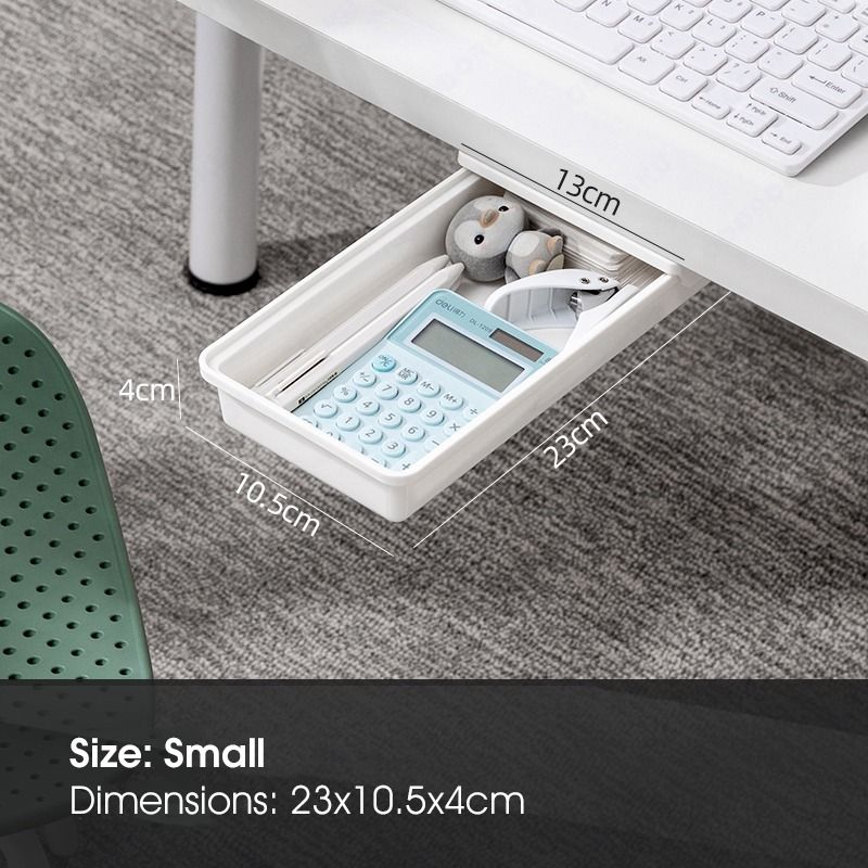 ODOROKU Self-Adhesive Under Desk Drawer Organizer Under Desk Storage ...