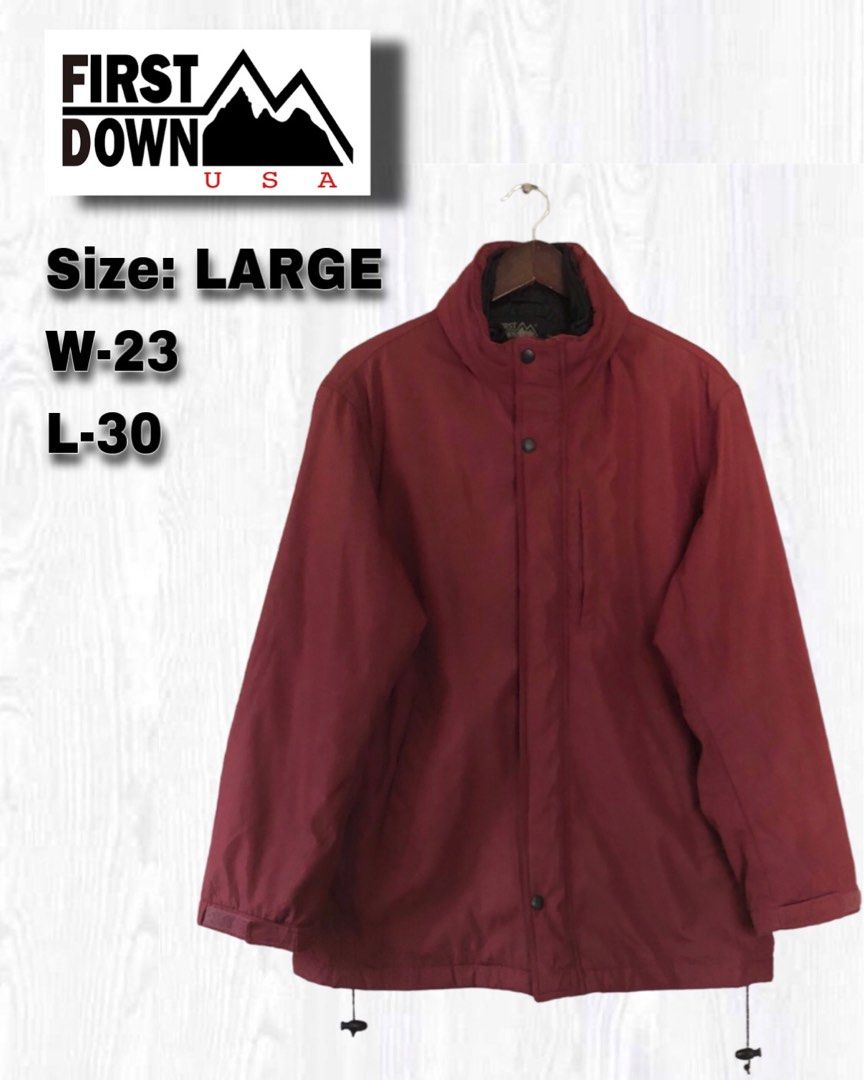 Original FIRST DOWN Jacket With Packable Hood on Carousell