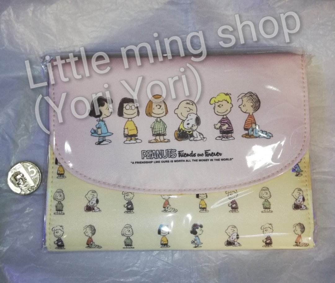 Original Peanuts 2018 Snoopy and Friends Flat Flat Information Bag Pink imported from Japan ...