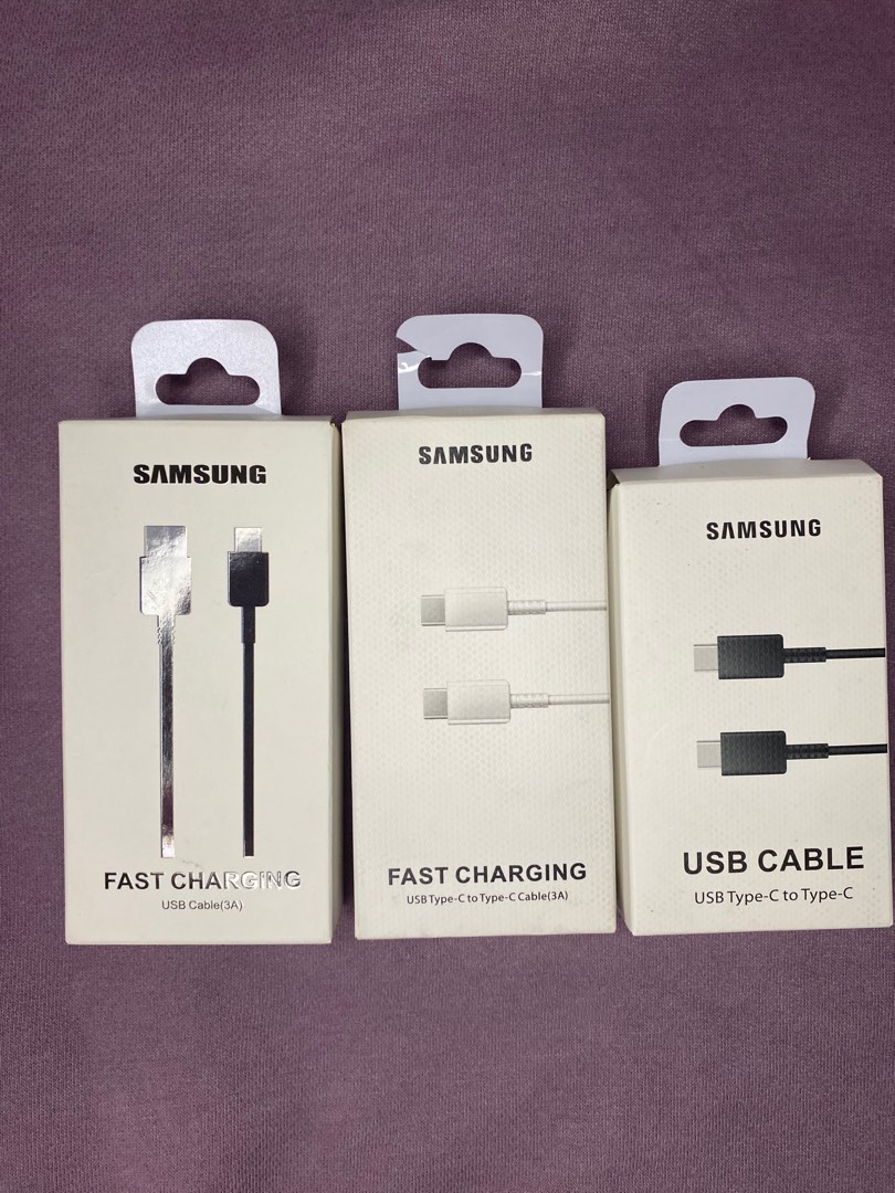 ORIGINAL SAMSUNG USB to TYPE C & TYPE C to TYPE C SUPER FAST CHARGING ...