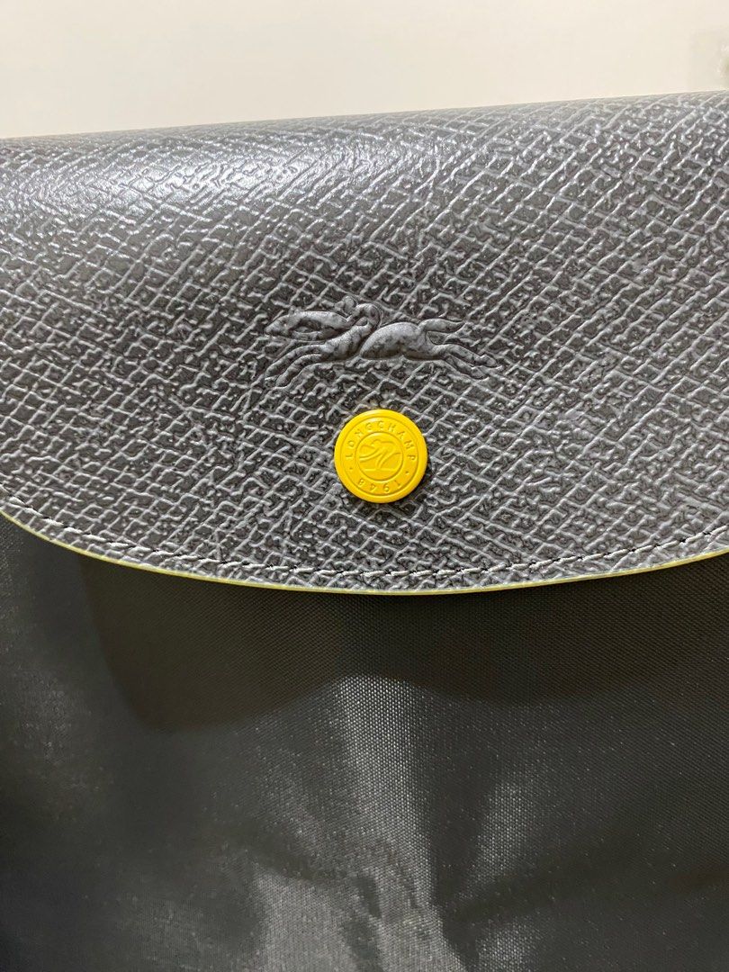 Original/Authentic Longchamp Le Pliage Large long handle in Gun Metal ...