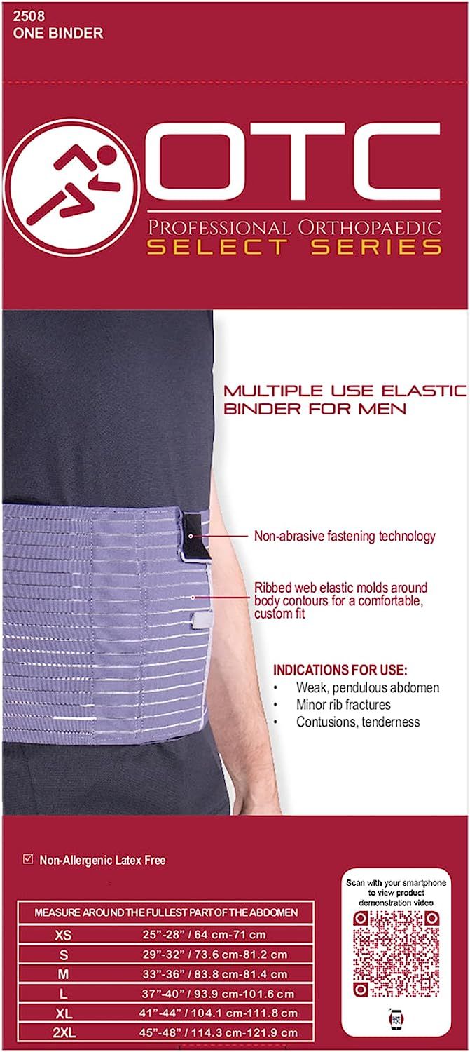 OTC Abdominal Binder for Men, Ribbed Elastic Compression, Select Series ...