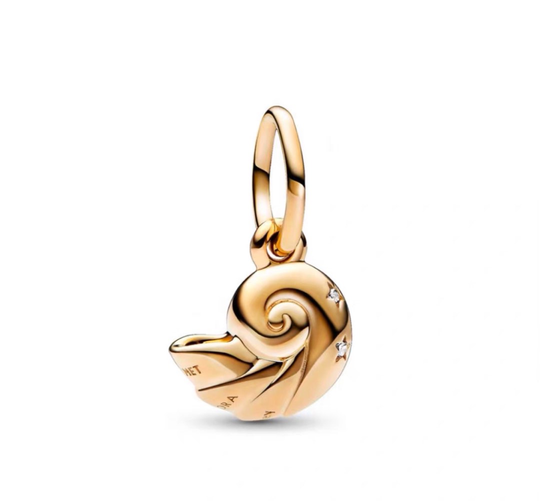 pandora golden shell pendant little mermaid, Women's Fashion, Jewelry ...