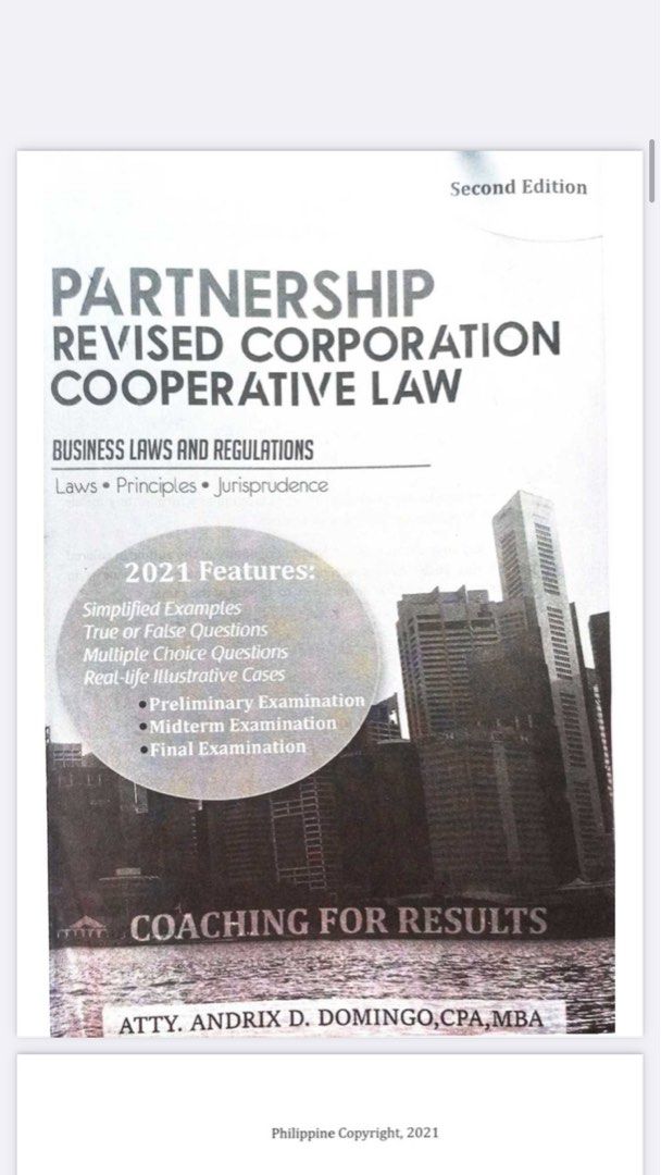Partnership Revised Corporation Cooperative Law - Domingo 2021, Hobbies ...