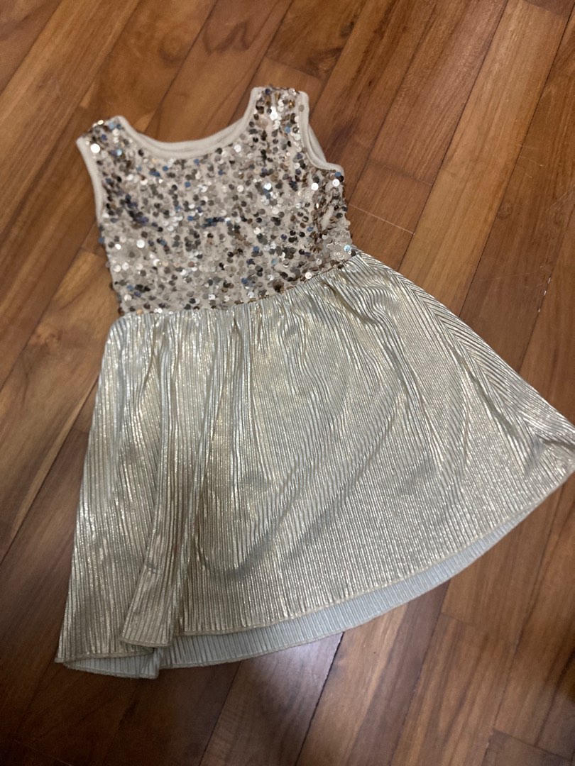 Party Dress Bling Gold color , Babies & Kids, Babies & Kids Fashion on ...