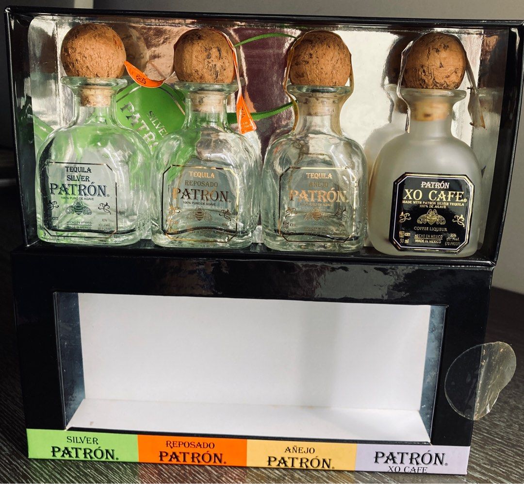 Patron Tequila empty miniature bottles 吉酒版, 嘢食 & 嘢飲, 酒精飲料 - Carousell