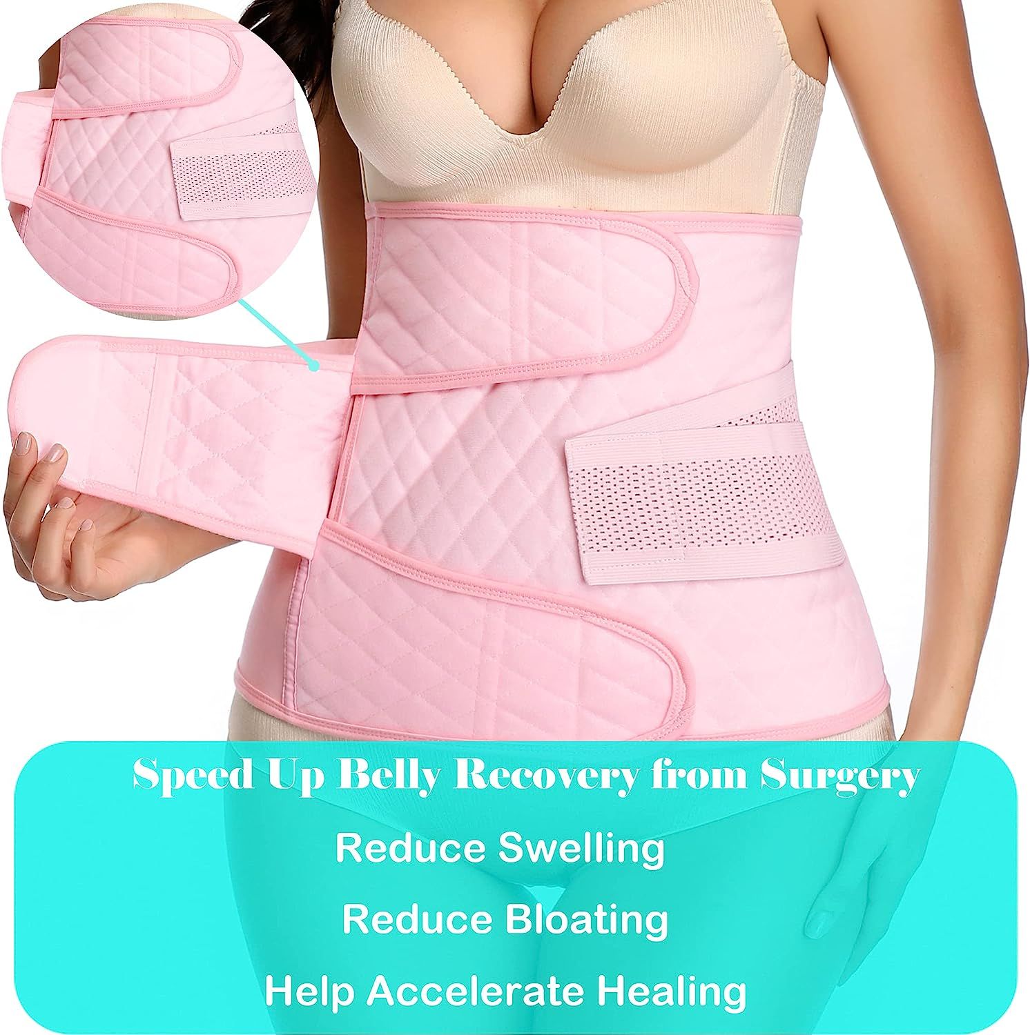 PAZ WEAN Post Belly Band Postpartum Recovery Belt Girdle Belly Binder, Cotton, Health ...