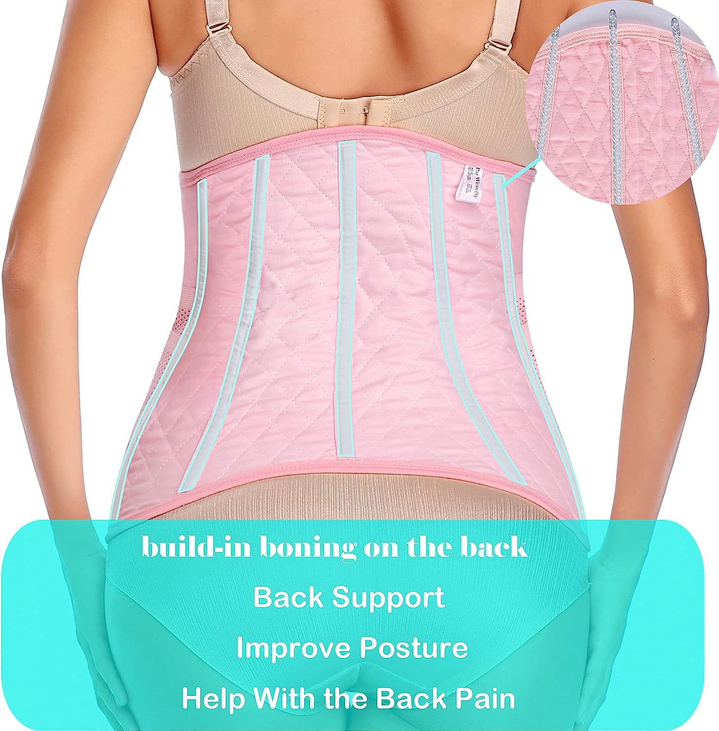 PAZ WEAN Post Belly Band Postpartum Recovery Belt Girdle Belly Binder, Cotton, Health ...