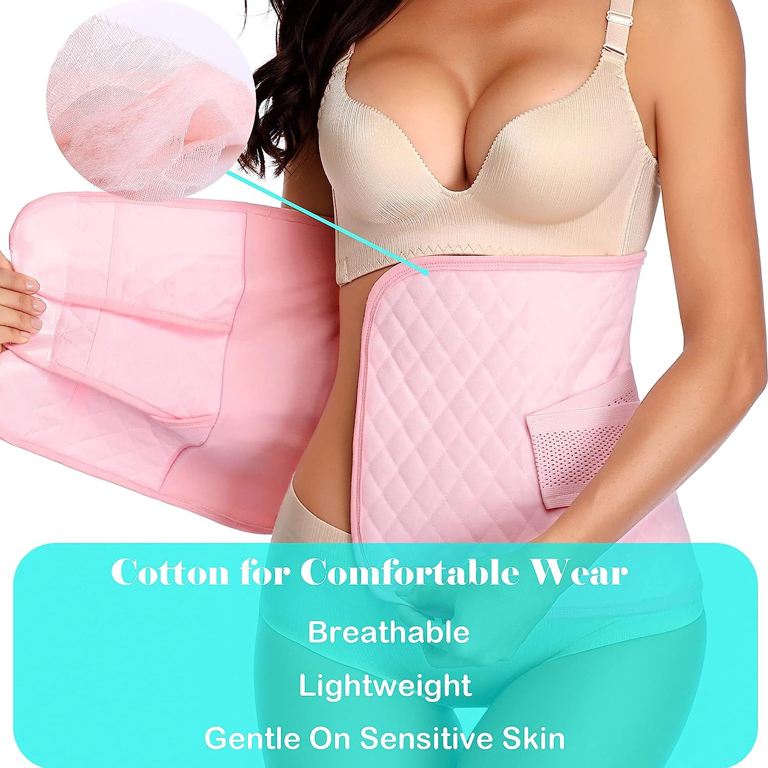 PAZ WEAN Post Belly Band Postpartum Recovery Belt Girdle Belly Binder, Cotton, Health ...