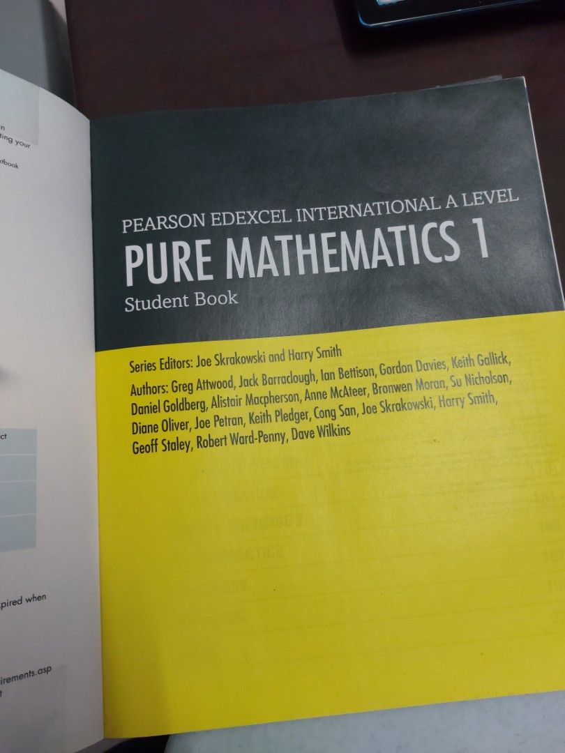 Pearson Edexcel IAL Pure Mathematics 1 and 2 Student Book, Hobbies ...