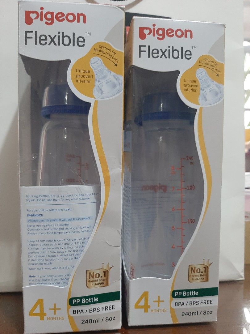 Pigeon RPP Blue bottle 240ml (twin pack), Babies & Kids, Nursing & Feeding, Breastfeeding ...