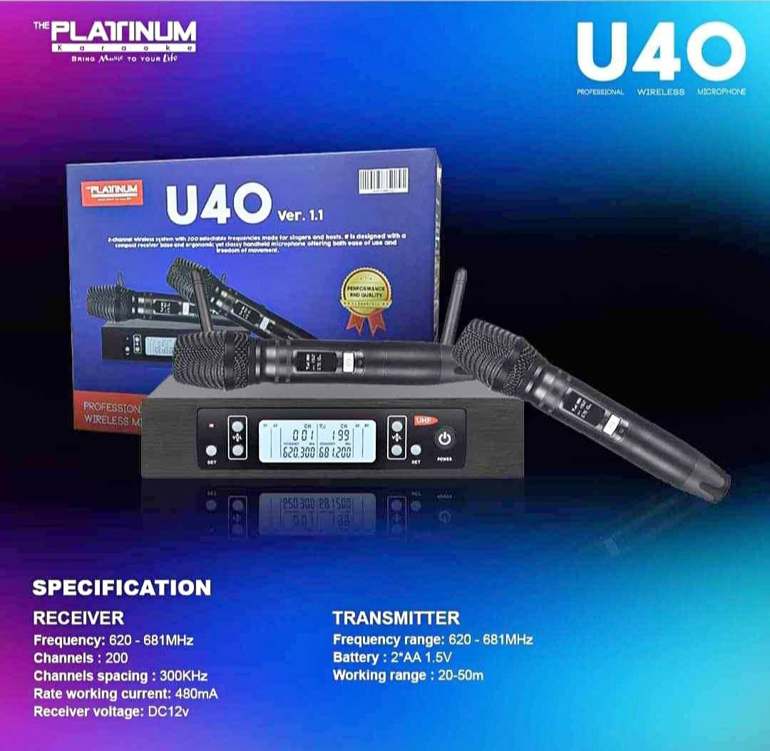 Platinum U40 Wireless Microphone, Audio, Microphones on Carousell