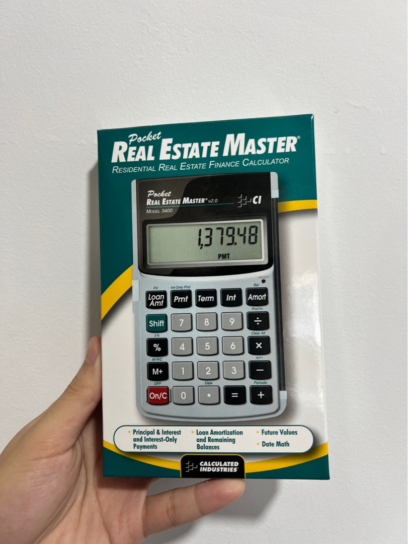 Pocket Real Estate Master Calculator Model 3400, Computers & Tech ...