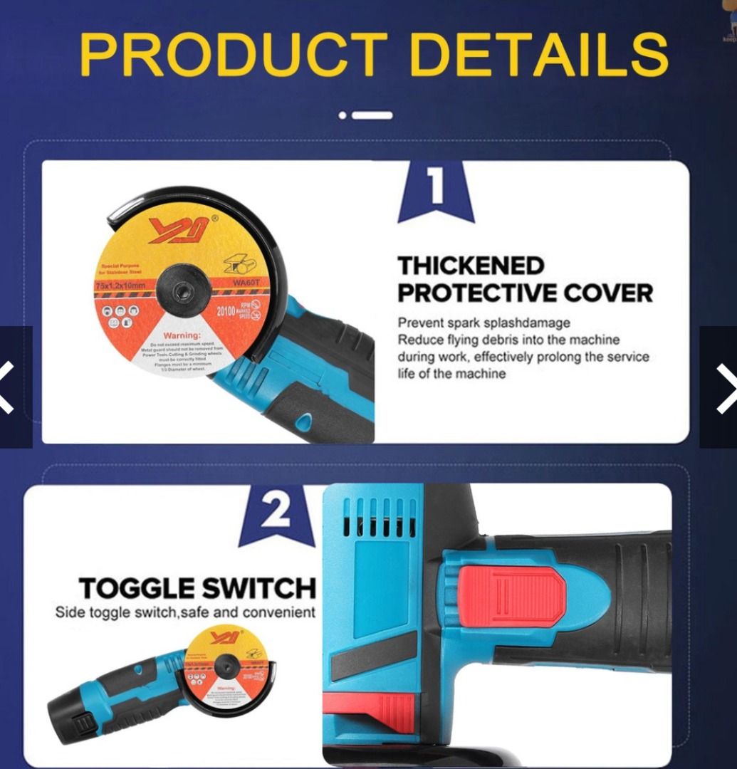 Portable angle grinder 12v, Furniture & Home Living, Home Improvement ...
