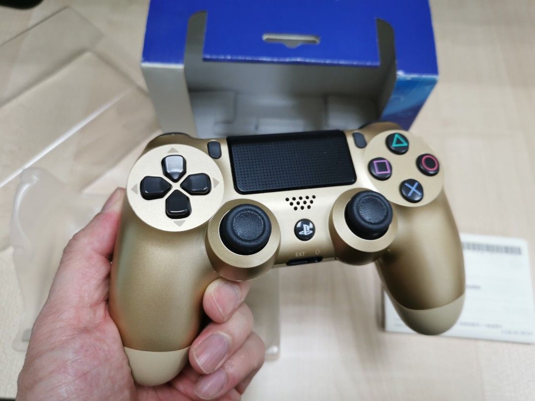 PS4 + Gold Controller + Vertical Stand, Video Gaming, Video Game ...