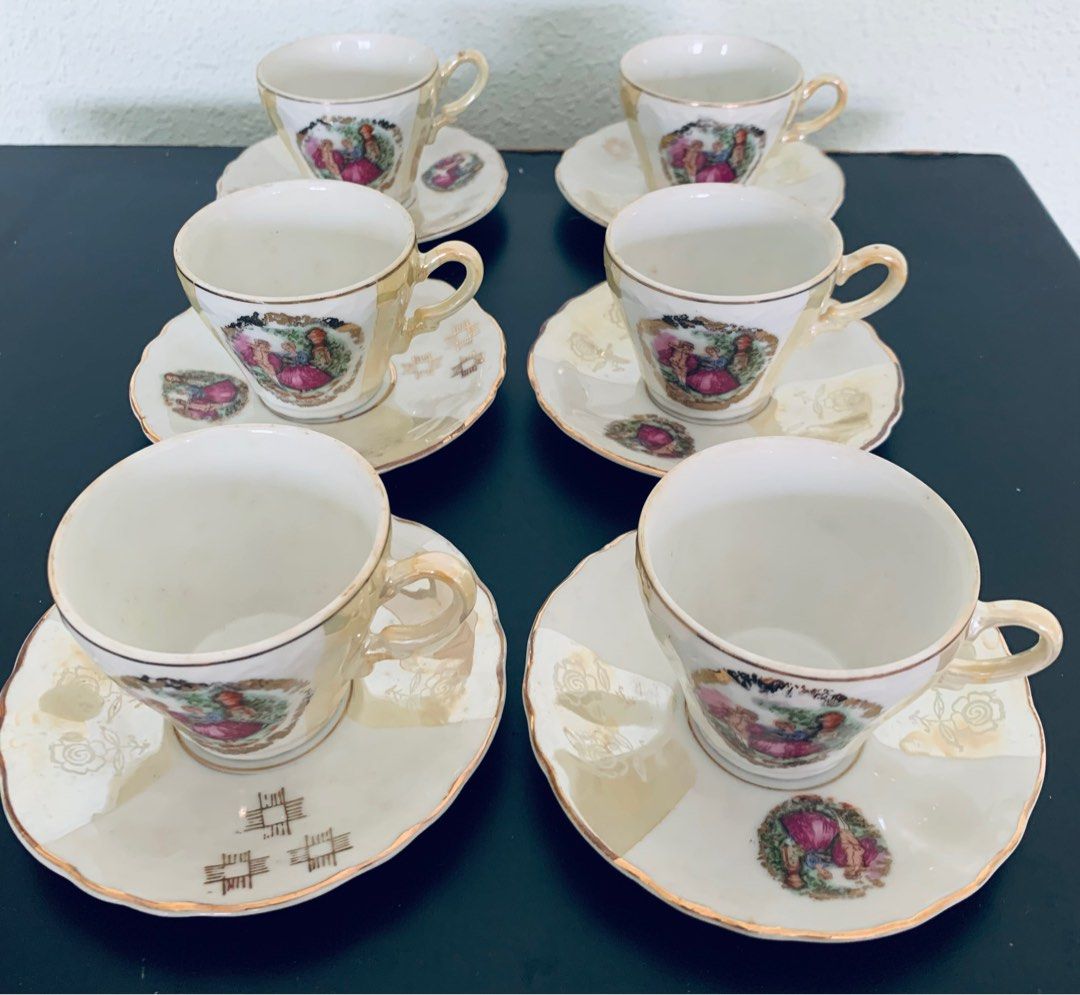 Rare Vintage European Porcelain Tea Set (15 pieces), Furniture & Home ...