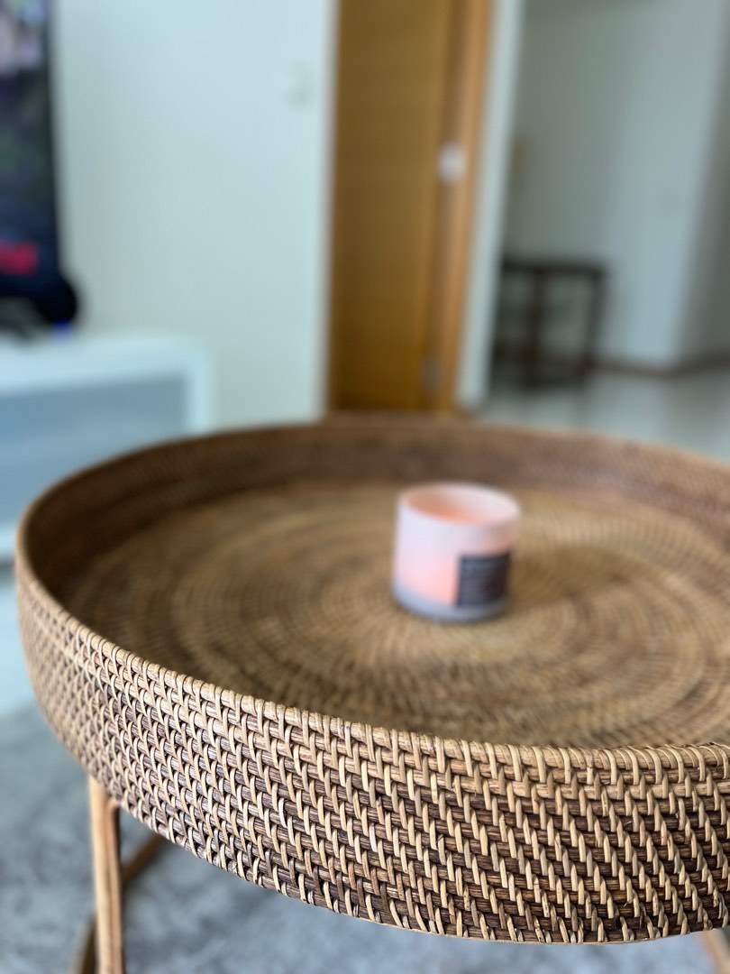 Island Living Rattan Round Coffee Table Tray - Large - Natural ...