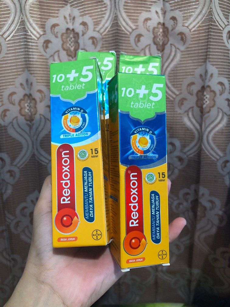 Redoxon Vitamin C, D & Zinc Rasa Jeruk isi 15 tablet, Barang Yang ...