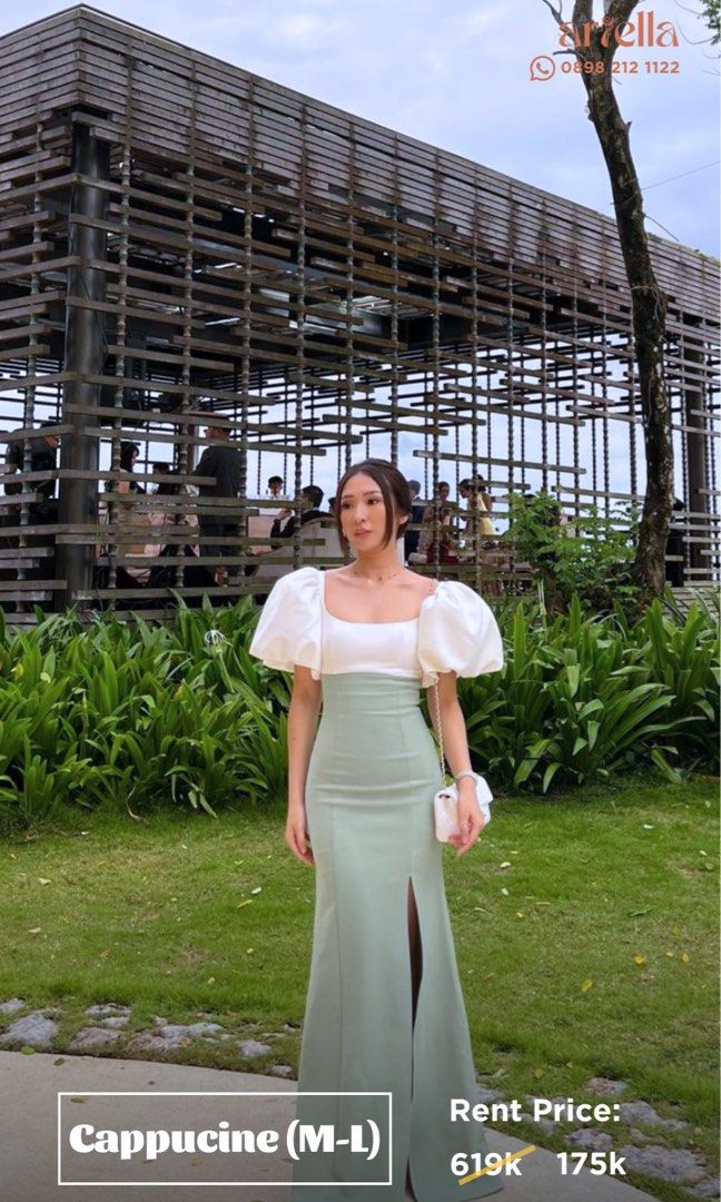 [rent] Malika by Modelano - Cappucine Dress Sage Green on Carousell