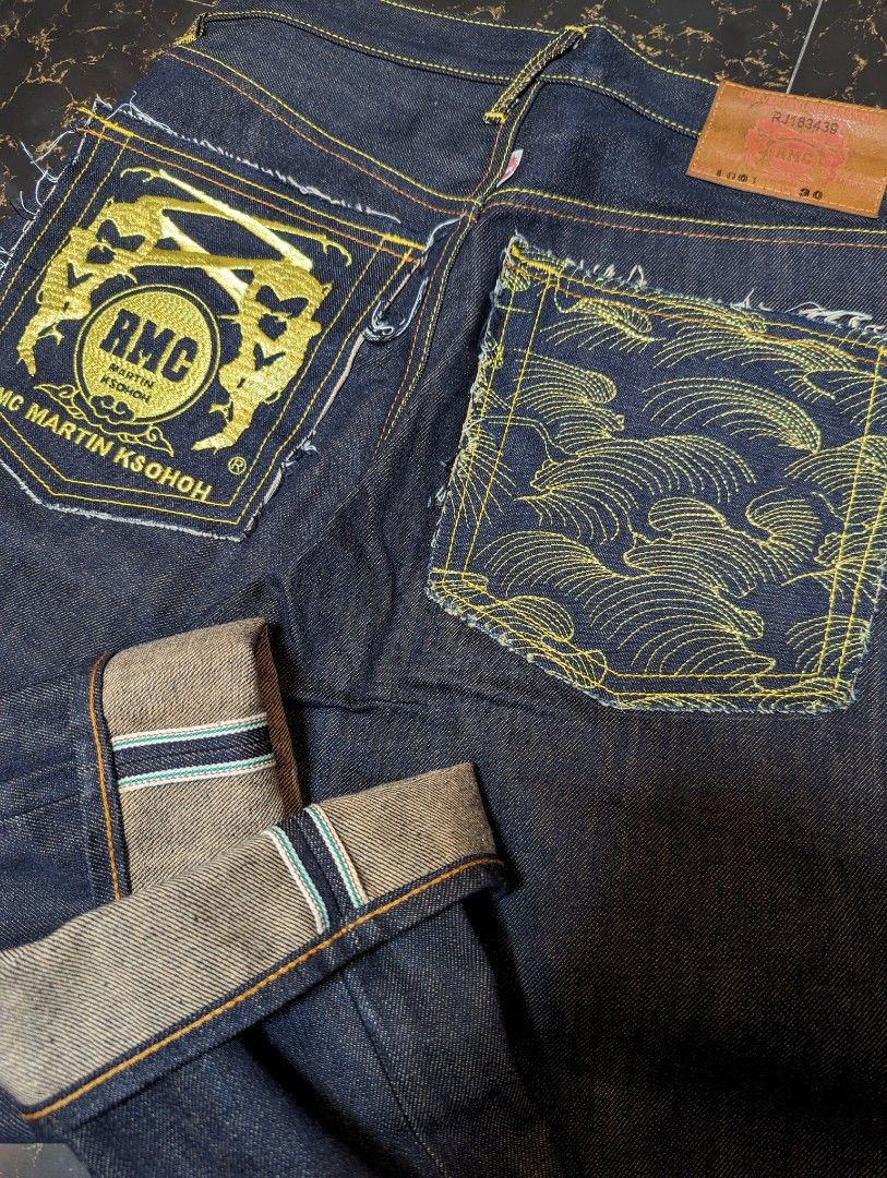 RMC Embroidery Selvedge Jeans, Men's Fashion, Bottoms, Jeans on Carousell