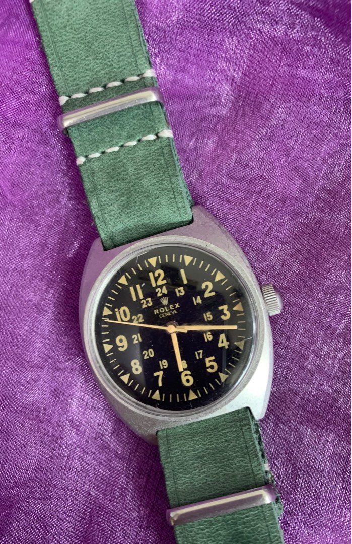 ROLEX military watch 越南戰爭期間發給軍隊的 手巻式working well, 名牌, 手錶 - Carousell
