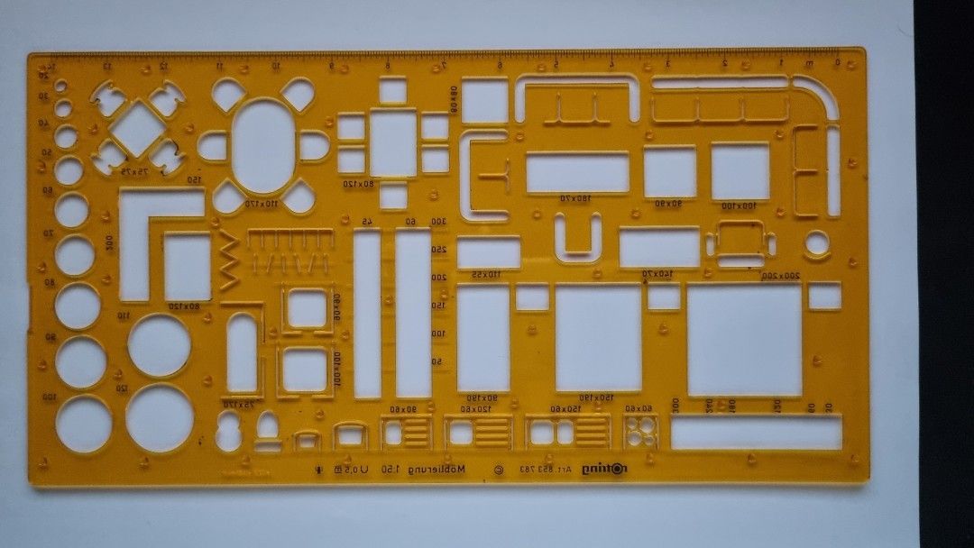 Rotring Furniture Templates Scales 1:100 & 1:50 for drafting ...