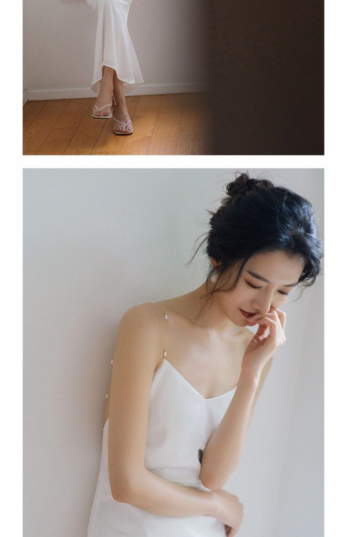 Satin Minimalistic Pearl Strap Bridal dress bridal gown PWS Photoshoot ...