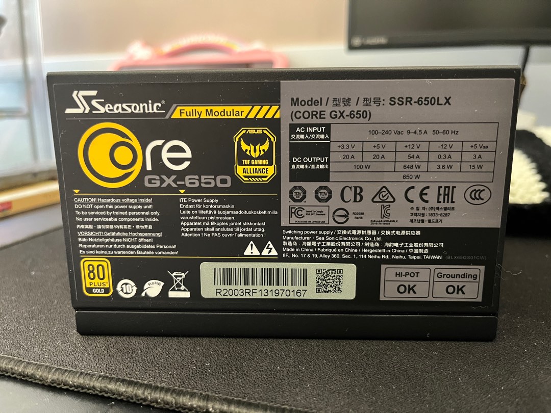 Seasonic Core GX-650, Computers & Tech, Parts & Accessories, Computer ...