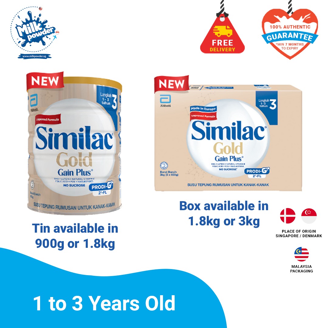 Similac step 3 (tin 900g/1.8kg or box 1.8kg/3kg), Babies & Kids ...