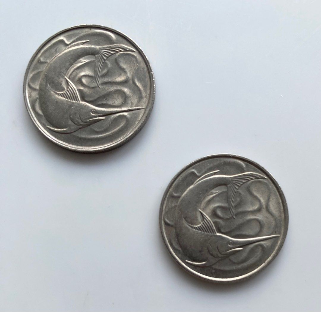 Singapore Old and Collectible Currency - 1980 and 1981 Twenty Cent (20 ...