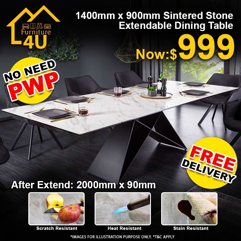 Sintered Stone Extendable Dining table, Furniture & Home Living ...