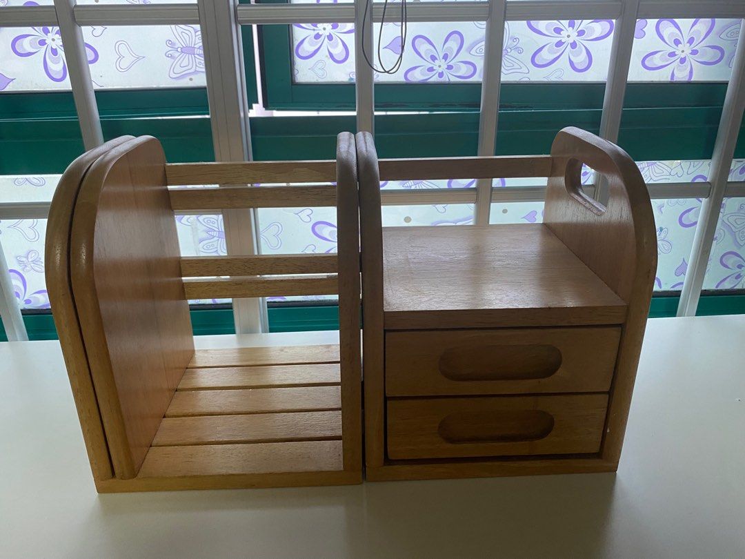 Vintage Solid wood books organizer (expandable)with drawers , Furniture ...