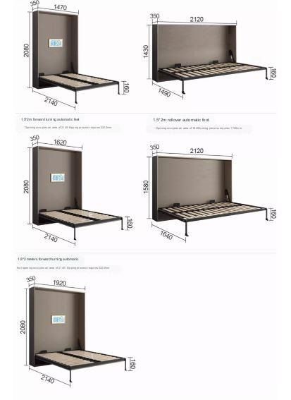 Solid wood reinforced invisible bed wardrobe integrated wall bed space ...