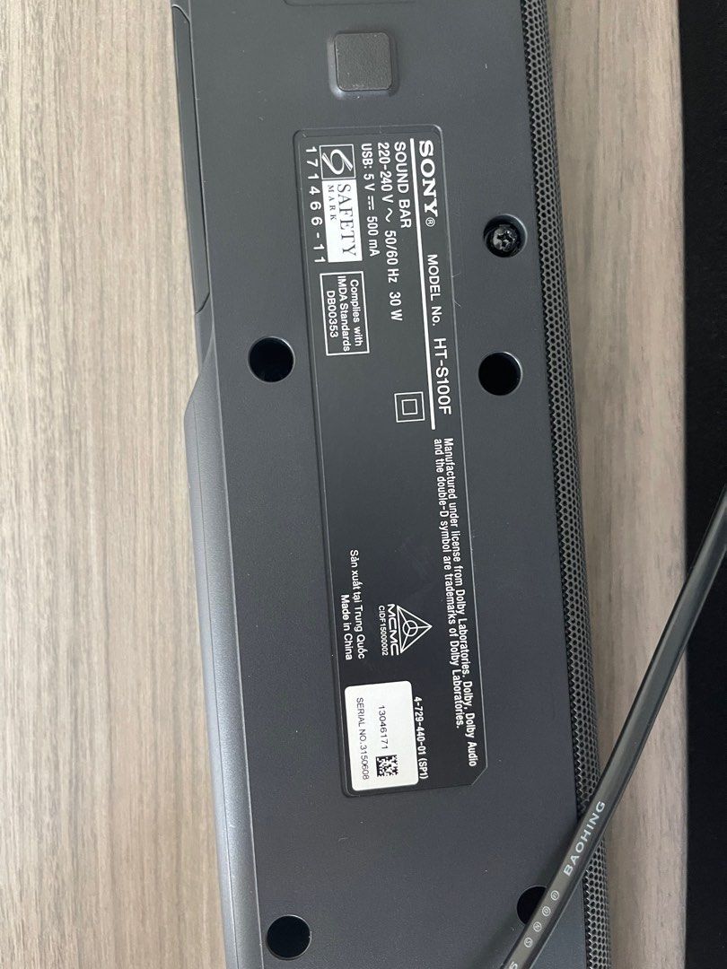 Sony sound bar HT-S100F, Audio, Soundbars, Speakers & Amplifiers on ...