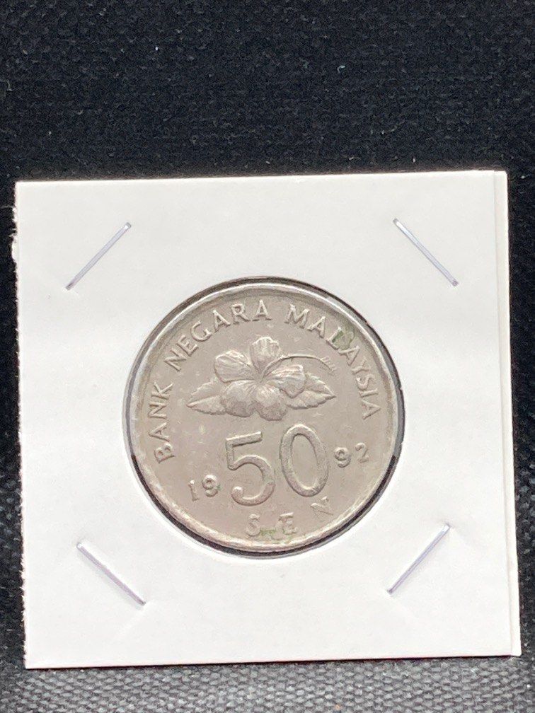 Syiling 50 Sen Bunga Raya Wau Tahun 1992, Hobbies & Toys, Collectibles ...