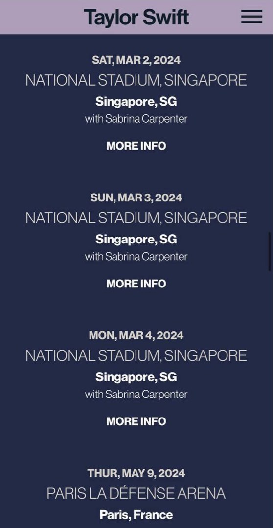 Taylor Swift Singapore Queue Bypass Links, Tickets & Vouchers, Event ...