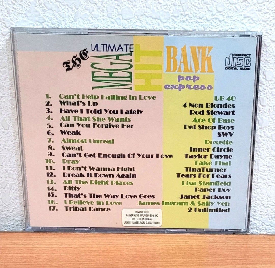 THE ULTIMATE MEGA HIT BANK POP EXPRESS CD (WARNER MUSIC), Hobbies ...