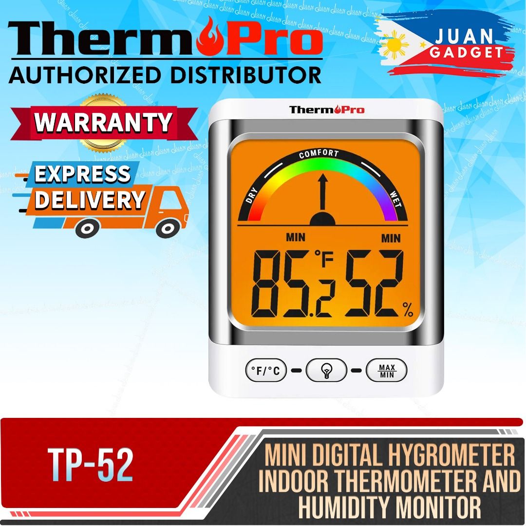 ThermoPro TP-52 TP52 Digital Hygrometer Indoor Thermometer Temperature ...