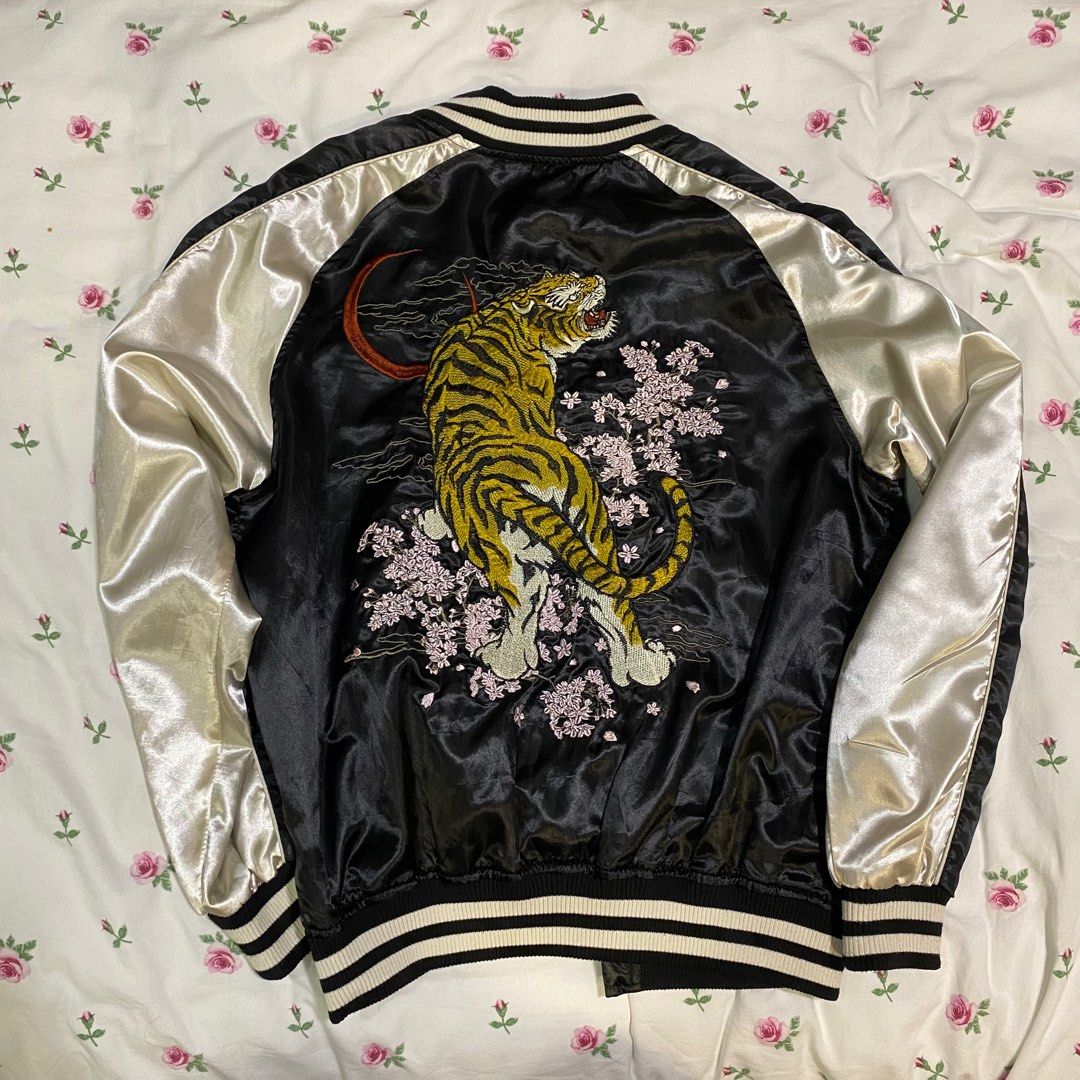 Tiger Embroidered Jacket From Japanese Street Vendor, Men's Fashion ...
