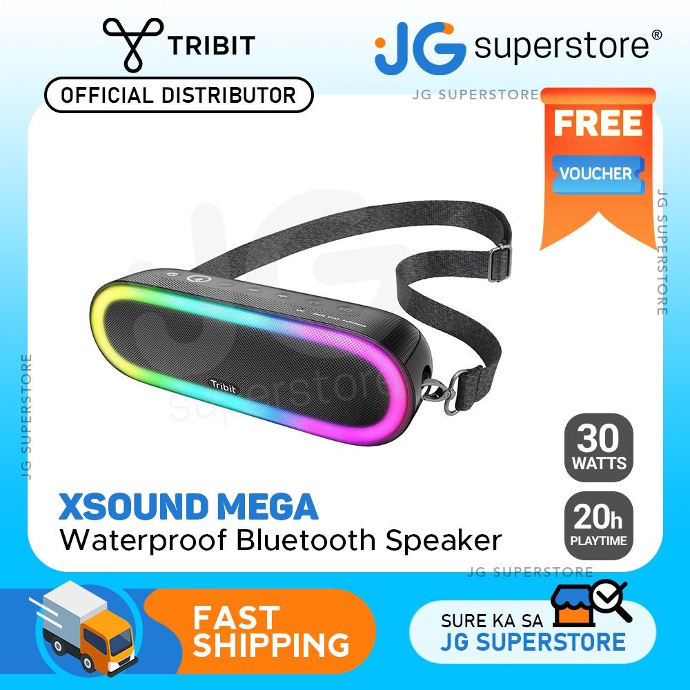 Tribit XSound Mega Portable Waterproof Wireless Bluetooth Speaker 30W with RGB Lighting, 3 EQ ...