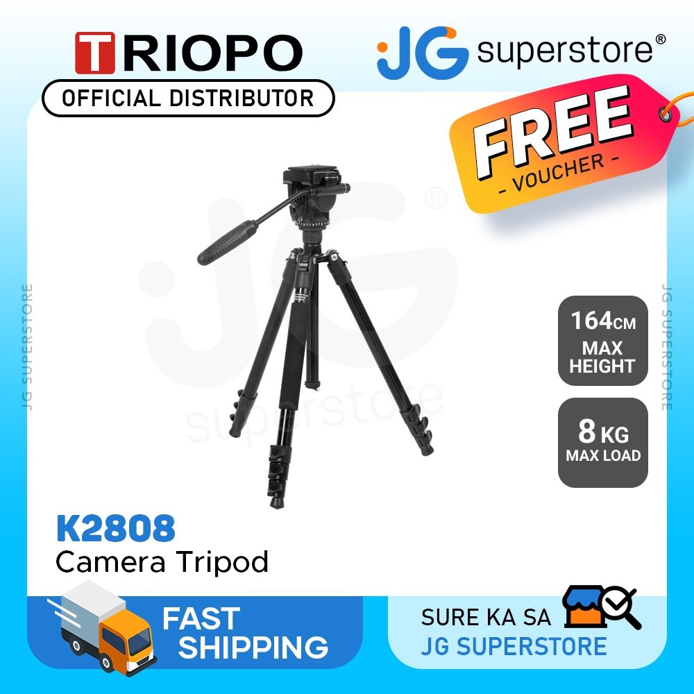 Triopo K2808 4-Section Aluminum Tripod with HY-350 Fluid Head Mount ...
