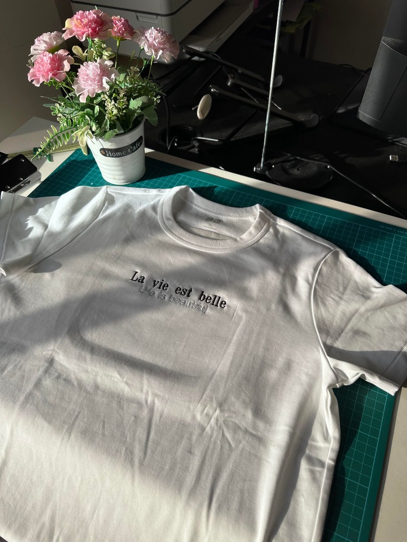 Uniqlo U Airism Shirt - Custom Embroidered, Women's Fashion, Tops ...