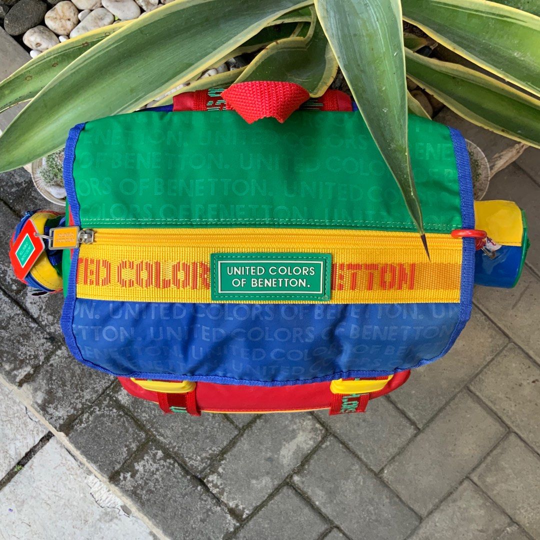 UNITED COLORS OF BENETTON VINTAGE UCB COLOR BLOCK BACKPACK RARE, Fesyen ...