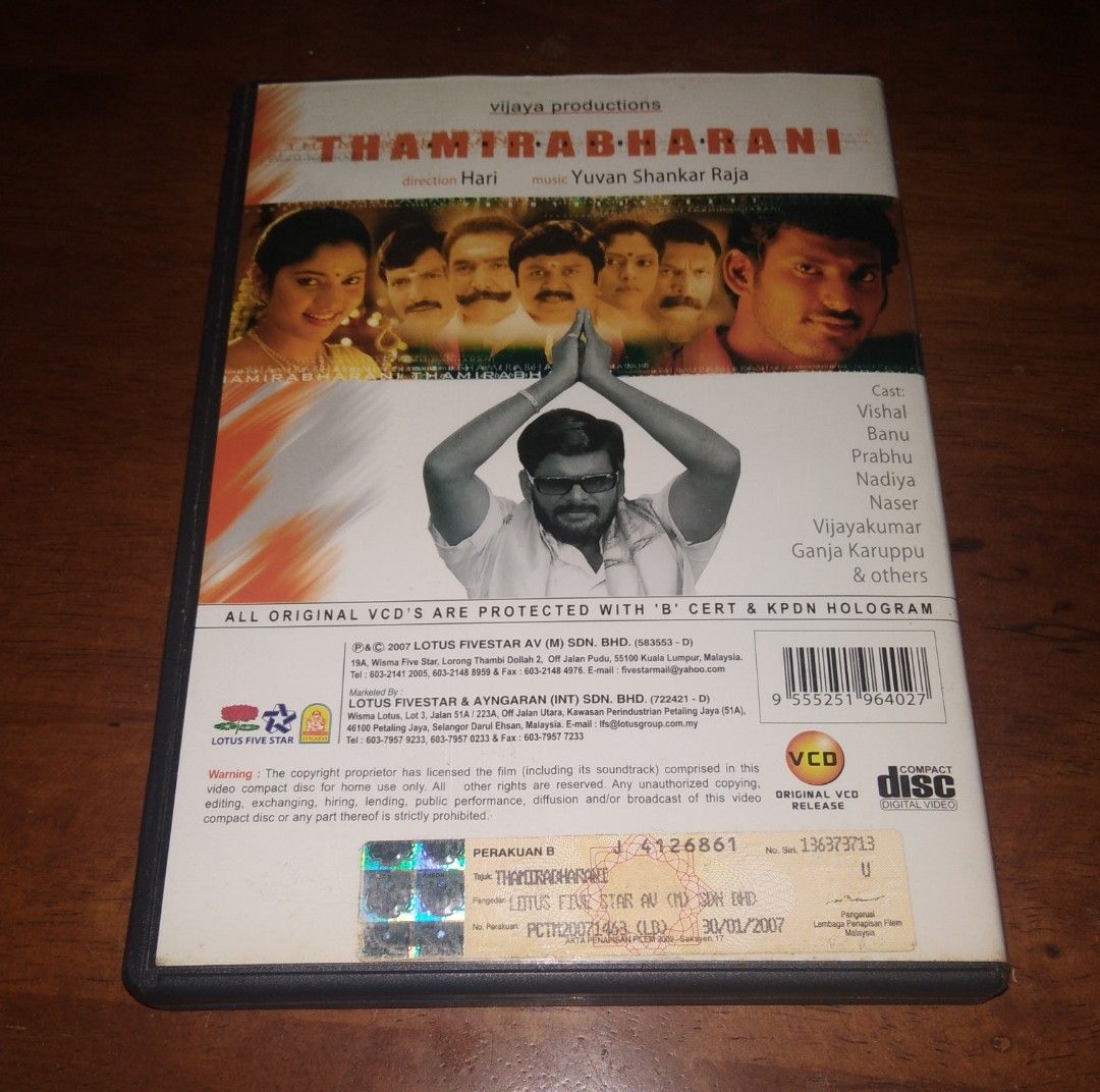 VCD Tamil movie ORI dari Lotus five star, Hobbies & Toys, Music & Media ...