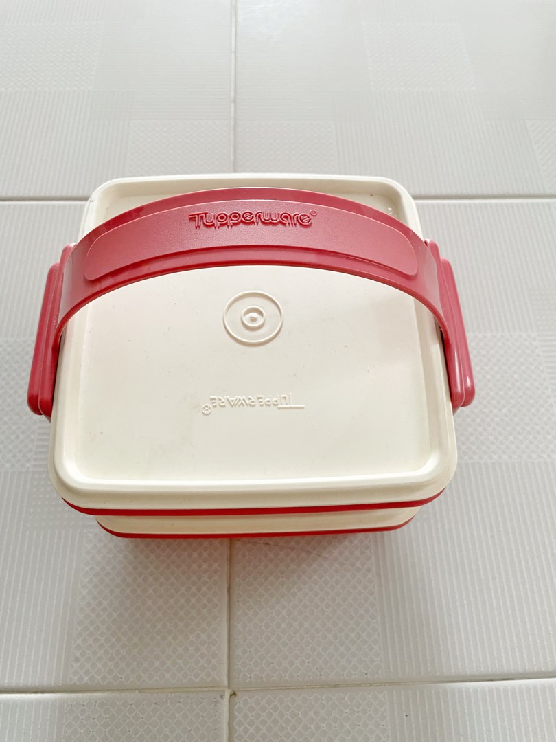 Vintage Tupperware 2-piece square lunch box set, Furniture & Home ...