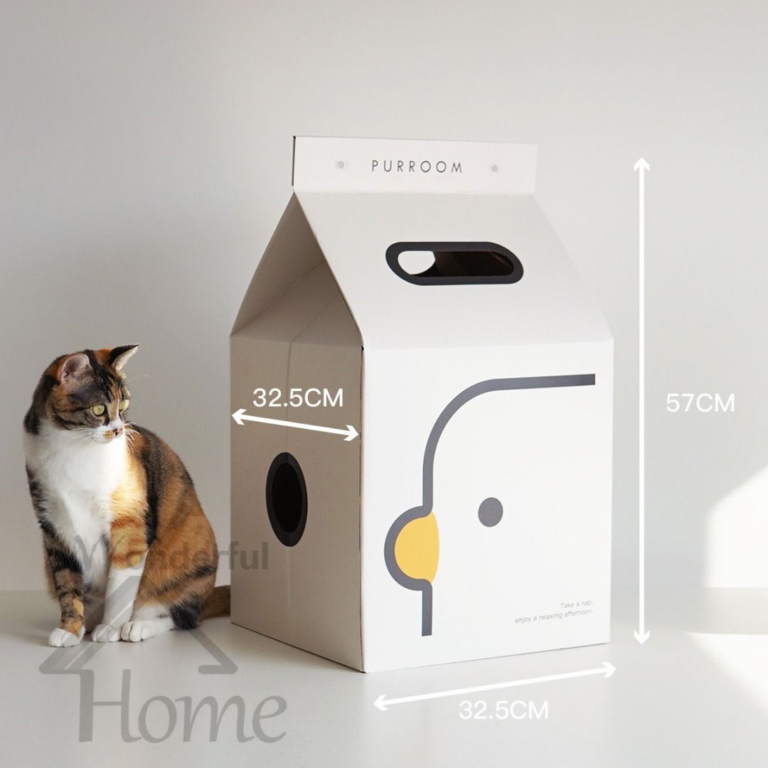 WH-0020 Cartoon Cat House Corrugated Cardboard Box Cat Scratch Board ...